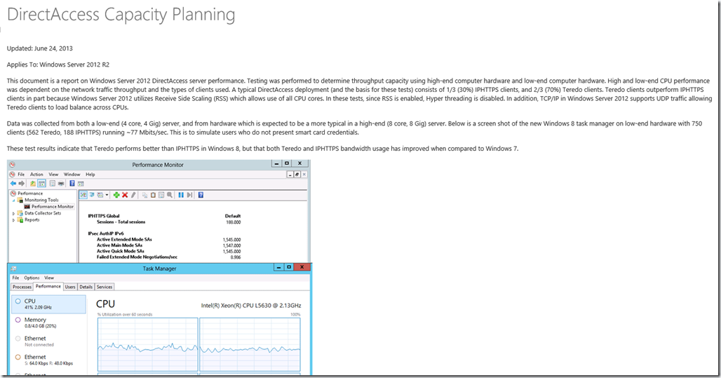 Nice to Know – DirectAccess Capacity Planning and Performance Metrics ...