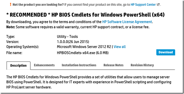 Working in the Datacenter – Application Wrapper for HP BIOS CmdLets ...