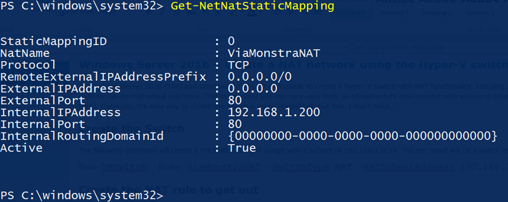 Windows Server 2016 – Create a NAT network using the Hyper-V switch ...