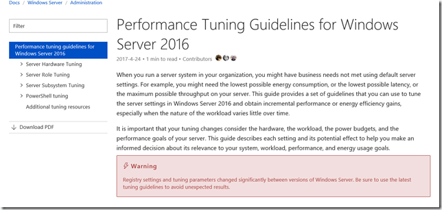 Nice to Know – Performance guidelines for Windows Server 2016! – The ...